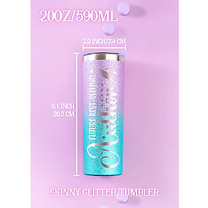 Onebttl Writer Gifts for Women - Future Author - 20oz/590ml Glitter Stainless Steel Insulated Tumbler with Straw - Graduation/Birthday/Christmas Gift for Writers, Novelist