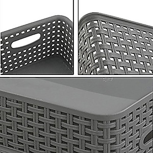 Begale Plastic Storage Basket for Household Organization, Set of 6