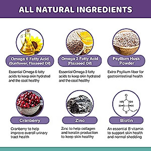 Natural Hairball Control Chews for Cats – Hairball Remedy & Aid with Omega 3 6 Fatty Acids, Zinc, Biotin, Cranberry, and Fiber. Promotes Skin & Coat, Digestive, Urinary Health. 70ct