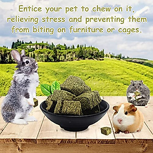 Hamiledyi Natural Timothy Hay Blocks 3.31 Ib Rabbit Chew Grass Brick Toy Guinea Pig Hay Cake Rabbit Hamster Chinchilla Squirrel and Other Rodents Molar Snacks