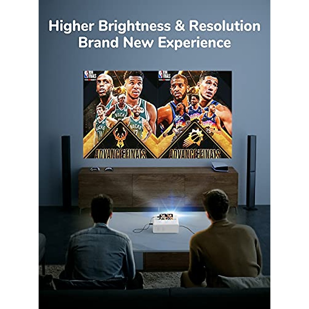 4K Projector, Projector with WiFi and Bluetooth, Portable Movie Projector with Remote, Home Theater Video Projector Compatible with HDMI, USB, MicroSD, Laptop, iOS & Android