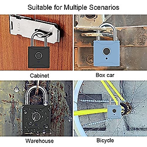 Fingerprint Padlock, Bluetooth Lock, Mobile APP, Smart Padlock, Water Resistant, USB Rechargeable,Suitable for Gym,Outdoor,Warehouse, Sports,Suitcase, Bike, School, Fence and Storage