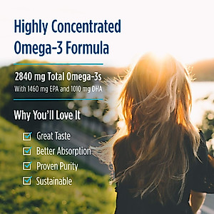 Nordic Naturals ProOmega Liquid, Lemon Flavor - 8 oz - 2840 mg Omega-3 - High Potency Fish Oil with EPA & DHA - Promotes Brain, Eye, Heart, & Immune Health - Non-GMO - 48 Servings