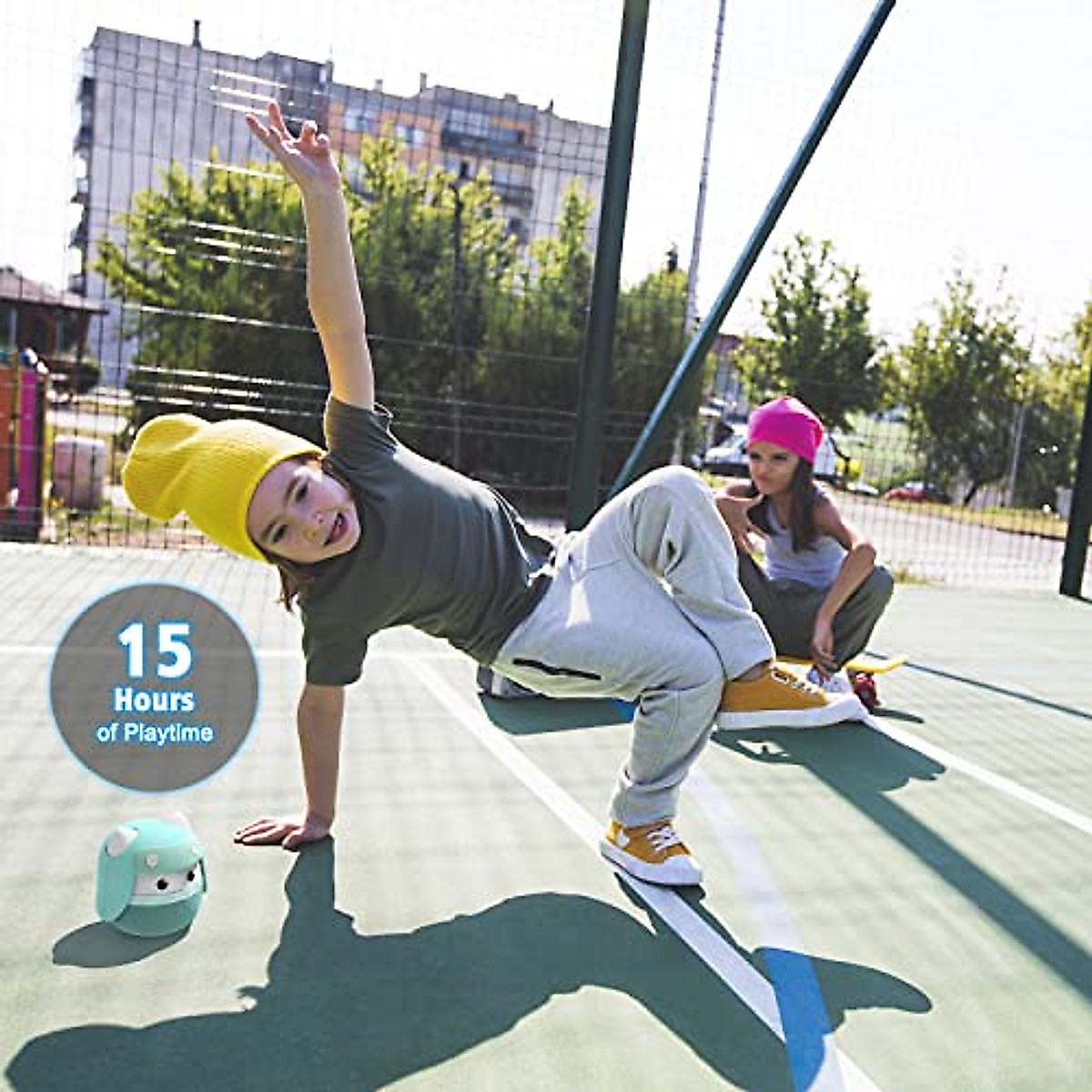 ASIMOM Kid Bluetooth Speaker, Rhyme Kawaii Speaker, Stereo Wireless Pairing, 15H Playtime, Cute Portable Speaker, Gift for Teens Teenage Girls and Kids (Aqua Blue)