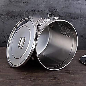 TOOL1SHOoo 6L Airtight Canister Food Stainless Steel Kitchen Cereal Container Grain Kitchen Milk Storage Canister Kitchen Rice Bucket Flour Container Kitchen Bucket With Lid