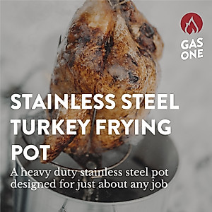 GasOne Stainless Steel Stockpot with Basket – 36qt Stock Pot with Lid and Reinforced Bottom – Heavy-Duty Cooking Pot for Deep Frying, Turkey Frying, Beer Brewing, Soup, Seafood Boil – Satin Finish