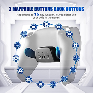Sehawei PS5 Controller Back Button Attachment with Turbo Function, Back Paddles Kit with Mapping Function for PS5 Controller Model BDM-010 & BDM-020 & BDM-030(without Controller)