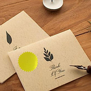 2" Gold Foil Blank Notary Certificate Wafer Medal Seals Labels/Envelope Package Seals Serrated Edge Color Coding Awards Legal Embossing Stickers (300 per roll