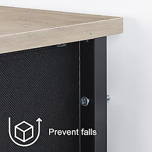 Dresser TV Stand, Grey Entertainment Center with Storage Fabric Drawers for 55" TV, Chest of Drawer Unit for Bedroom, Living Room, Hallway, Entryway, Closet