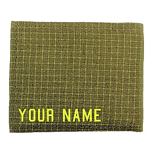 Fully Involved Stitching Firefighter Personalized Tan Turnout Bunker Gear Bi Fold Captain Wallet