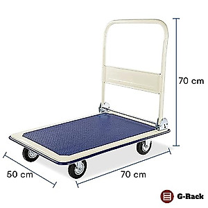 Heavy Duty Folding Industrial Platform Trolley - Foldable Trolley on Wheels for Moving, Loading, Delivery and Removal of Heavy Items With Anti Puncture Tyres and 330 LB Load Capacity - 5 Year Warranty