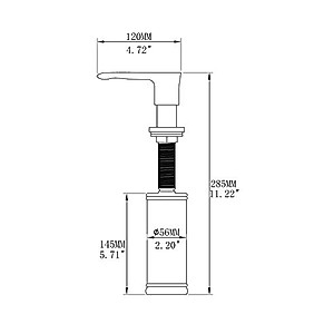 Kitchen Sink Soap Dispenser Brushed Nickel BZOOSIU Solid Brass Pump Head Sink Refillable Bottle, Spot Resist Stainless
