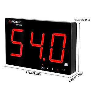 9.6'' Sound Level Meter Tester, 30~130db Sound Level Meter Tester, Large Screen LCD Display Wall Hanging Type Decibel Noise Measuring with Alarm (Sound Level Meter with Data Logger)