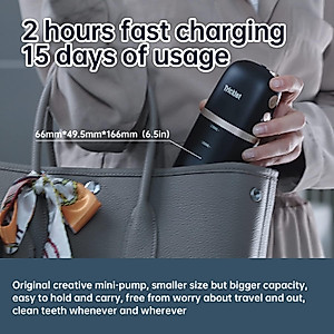 Water Dental Flosser for Teeth, Tricklet Cordless Oral Irrigator with 4 Modes and 3 Gears, IPX7 Waterproof, Portable USB Rechargeable Water Dental Picks for Home and Travel Black