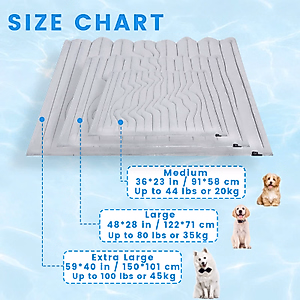 ZonLi Cooling Mat for Dogs, 36" x 23"Medium, Pet Pad Reversible (Cool & Warm), Sleeping Mats for Dog and Cat use in Crate, Machine Washable, Durable, Gel Free, Self Cooling, Grey