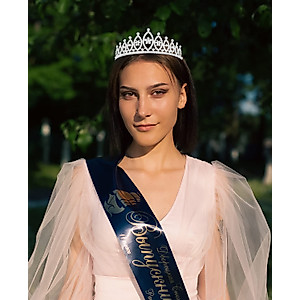 Wecoe Silver Crown for Women Birthday Girls Tiaras and Crowns Princess Queen Crown Wedding Hair Accessories for Brides 21st 16th 50th 40th 30th 60th Happy Birthday Decorations Gifts for Women