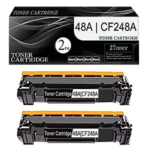 2-Pack (Black) 48A | CF248A Compatible Toner Cartridge Replacement for HP Pro M15a (W2G50A) M15w (W2G51A) M28a (W2G54A) M28w (W2G55A) M30w (Y5S54A) M31w (Y5S55A) Printer Toner Cartridge.