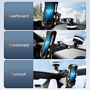 Car Mount Charger for Zebra Symbol TC77 TC70 TC72 TC75 TC70X TC75X TC700H TC700K TC77HL TC720L Handheld Barcode Scanner - Sturdy Vehicle Holder with 5V 2A Cigarette Lighter Charging Cable