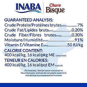 INABA Churu Bisque Lickable Treats for Cats, Creamy Purée Bisque with Vitamin E, 1.4 Ounces per Pouch, 16.8 Ounces Total (12 Servings), Tuna with Salmon Recipe