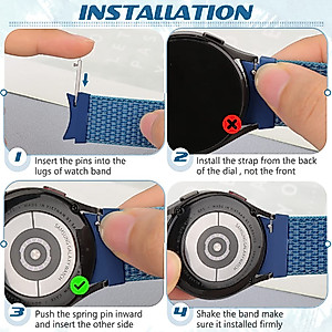 Bcuckood Nylon Loop Compatible with Samsung Galaxy Watch 6/5/4 40mm 44mm/Watch 6 Classic 43mm 47mm/Watch 5 Pro 45 mm/Watch 4 Classic 42mm 46mm, Sport Nylon Breathable Replacement Straps for Women Men