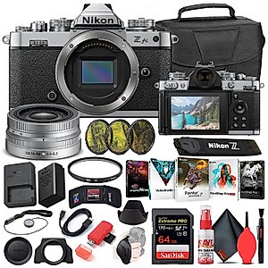 Nikon Z fc Mirrorless Digital Camera with 16-50mm Lens (Black, 1675) Bundle with 64GB Extreme PRO SD Card + Camera Bag + Editing Software + 4pc Filter Kit + Cleaning Kit + More (Renewed)
