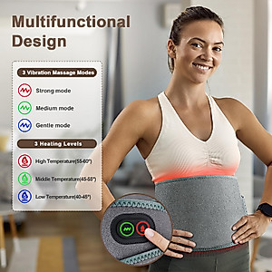 MORILIAR Cordless Heating Pad for Back Pain Relief, 8000mAh Portable Power Supply 60 Inchs Heating Pads for Cramps with Extended Belt, Grey