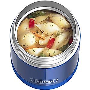 THERMOS FUNTAINER 10 Ounce Stainless Steel Vacuum Insulated Kids Food Jar, Blue