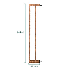 BABELIO 29-46 Inch Pressure Mounted Metal Baby Gate with Wood Pattern, Easy Install, No Drilling, No Tools Required, with Wall Protectors and Extenders