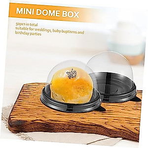 HEMOTON 100pcs Clear Gift Boxes Black Container Clear Cake Box Window Mini Muffin Holders Single Cupcake Containers Packing Box Plastic Boxes Tray Puffs Clamshell Single