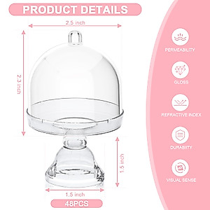 JC HUMMINGBIRD 12 Pieces 4“ H x 2.75“ W Cake Plate Stand with Dome Cover, Clear,
