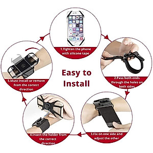 BATTPIT Running Armband for iPhone 12 Pro 11 Pro Max X XR XS 8 7 6 6s Plus, Galaxy S20 S10 S9 Plus, Note 20/10/9/8, 360°Rotatable with Key Holder Phone Armband for Hiking Biking Walking(Black)