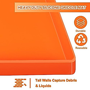 BYKITCHEN Silicone Griddle Mat for Blackstone 17 inch Griddle, Grill Cover for Small Blackstone Griddle, 17 inch Griddle Accessories, Outdoor Protective Portable Tabletop Silicone Griddle Cover