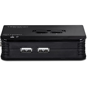 TRENDnet 2-Port USB KVM Switch and Cable Kit, 2048 x 1536 Resolution, Device Monitoring, Auto-Scan, Audible Feedback, USB 1.1, Compliant with Windows and Linux, Hot-Pluggable, White, TK-207K