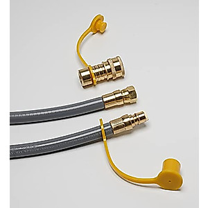 XYS MNS 12 feet natural gas hose 3/8-inch natural gas quick disconnect kit, CSA certified, low pressure outdoor NG/propane equipment for barbecues, grills, fire pits, generators, heaters, etc.