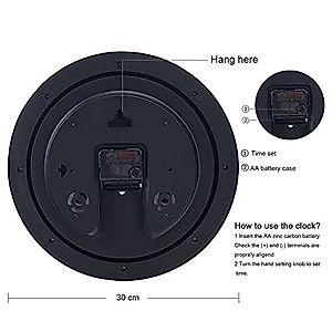 Lafocuse Vintage Wall Clock with Thermometer and Hygrometer Combo Silent Non Ticking Battery Operated Quartz Clocks Kitchen for Porch Garage Kitchen