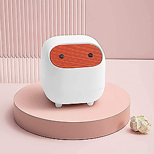 Yuzita Mini Trash Can with Lid Desk Small Plastic Trash Can Countertop Push Trash Can for Bathroom Dresser, Desk, Office or Coffee Table, Green, with 100 Trash Bags (White)