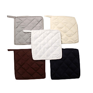 Pot Holders for Kitchen 7" x 7" Inches Pot Holder Heat Resistant Pot Holder 100% Cotton (Multi 5 Colors) Set of 10