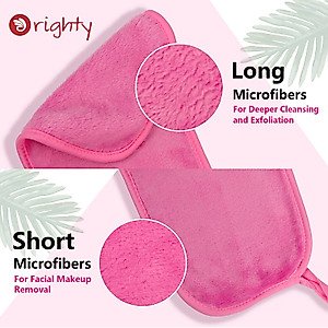 Orighty Makeup Remover Cloths 12 Pack, Reusable Microfiber Facial Cleansing Cloths, Remove Instantly Dirt, Makeup&Waterproof Mascara with Just Water, 15.5 x 7.5 in, Blue/Purple/Black/Pink