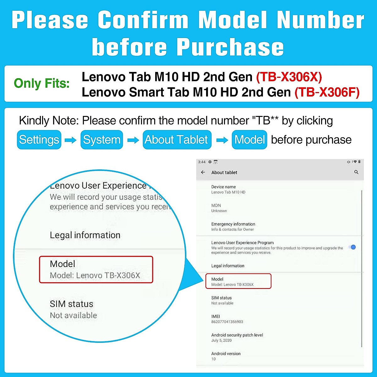 ProCase [2 Pack] Screen Protector for Lenovo Tab M10 HD 2nd Gen (TB-X306X) / Smart Tab M10 HD 2nd Gen (TB-X306F) 10.1 Inch 2020 Release, Tempered Glass Screen Film Guard Screen Protector –Clear