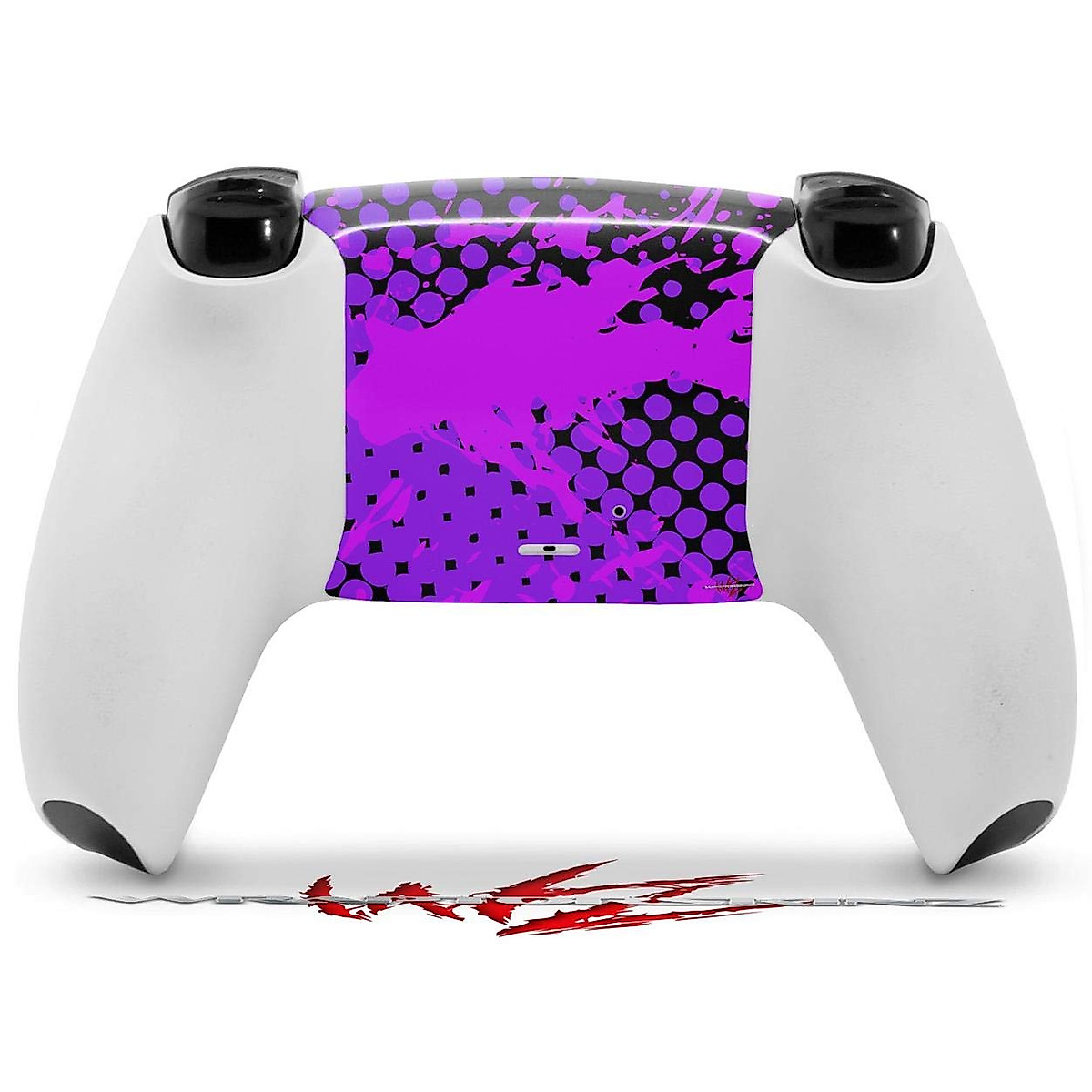 WraptorSkinz Skin Wrap compatible with Sony PS5 DualSense Controller Halftone Splatter Hot Pink Purple (CONTROLLER NOT INCLUDED)