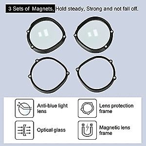 Magnetic Anti-Blue Light Lens Frame Compatible for Oculus Quest2 Rift S, Magnetic Eyeglasses Frame of VR Headset Accessories