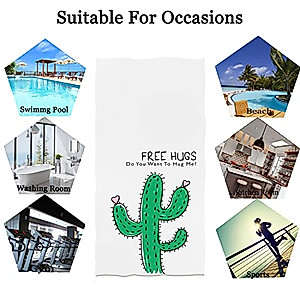IUOCFER Cactus Cactus Flower Hand Towels 13.6 X 29' Green Plant Bath Towels Highly Absorbent Kitchen Dish Towels for Household Daily Use | Home Decoration | Carry-On Hotel Gym Spa
