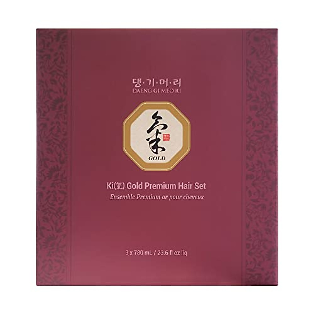 Daeng Gi Meo Ri- Ki Gold Premium Special Set 3 Pack [Shampoo x2, Treatment x1], Promoting Hair Growth, Effectively Moisture to Dry and Rough Hair, No Artificial Color
