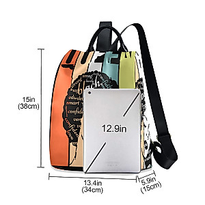 ALAZA African Woman Backpack with Keychain for Woman Ladies