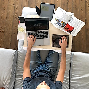 Cooper Mega Table Plus [Premium XXL Extra Large] Laptop Lap Desk & Book Stand | Multifunctional Foldable Lap Desk, Laptop Desk for Bed, Portable Desk, Laptop Pad, Lapdesk Laptop Lap Tray (White Oak)