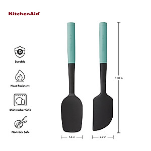 KitchenAid KQ437OHAQA Universal Spatula Set, 2-Piece, Aqua
