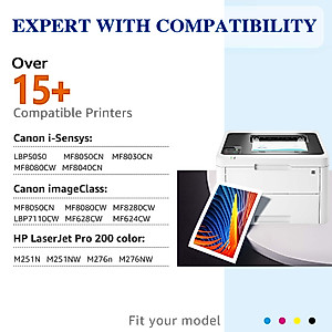 HaloFox Compatible Toner Cartridge Replacement for Canon 131 131h for Canon Color ImageClass MF8280Cw MF624Cw MF628Cw LBP7110Cw MF8230Cn Laser Printer (Black, Cyan, Yellow, Magenta, 5-Pack)