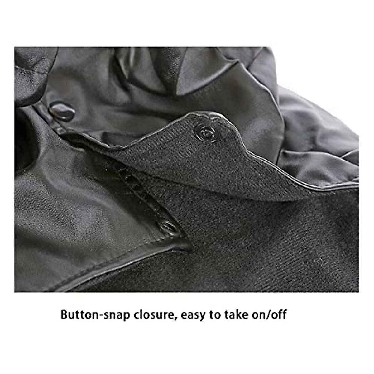 Moorfowl Cool Bulldog Motorcycle Jacket Dog PU Leather Coat for Pug Pet Doggie Clothes Fashion Outfit Cute Dog Biker Jacket for Pitbull Boston Terrier (Large, Black)