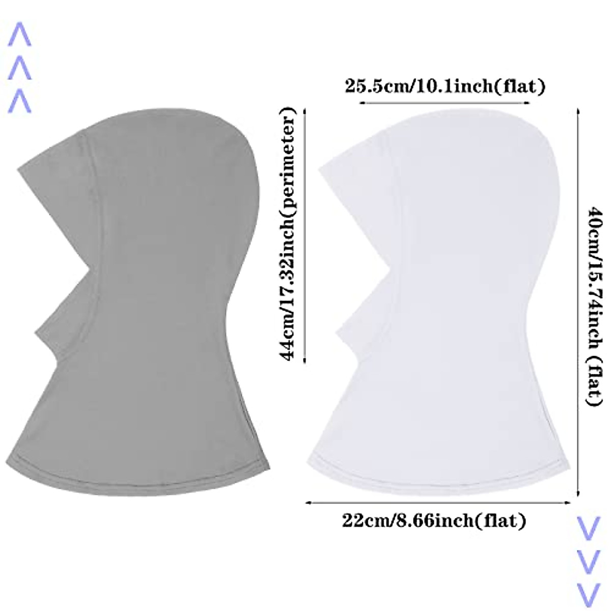 4 Pieces Modal Hijab Cap Adjustable Muslim Stretchy Turban Full Cover Shawl Cap Full Neck Coverage for Lady (Black, White, Blue, Gray)