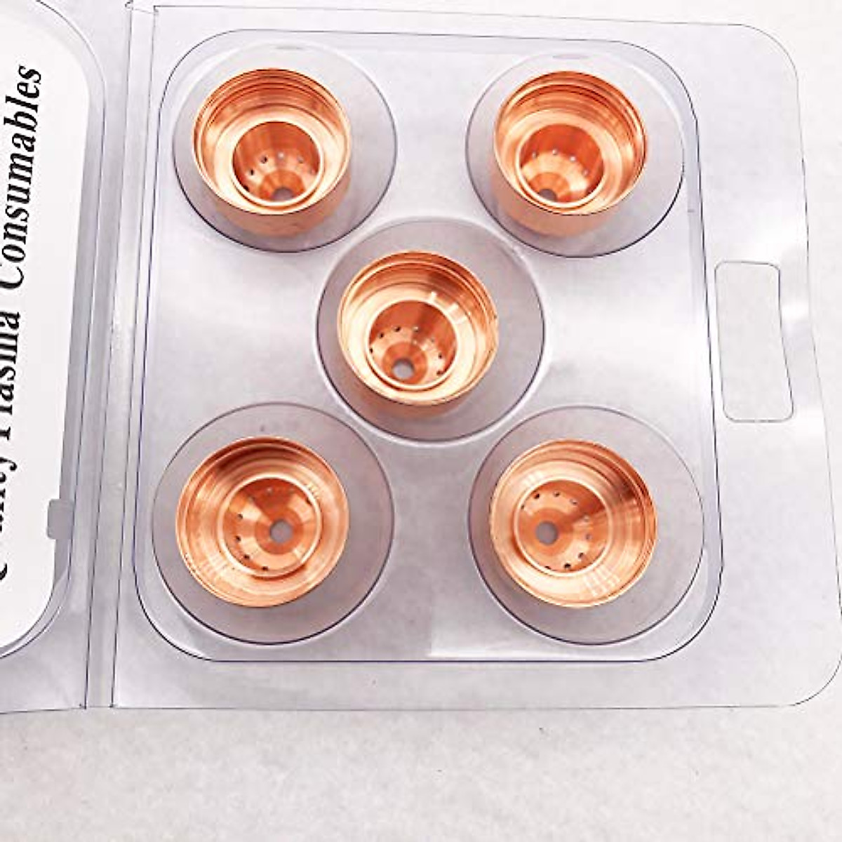 5PCS Air Plasma Cutter Nozzles Tips Electrode Cap Cutting Consumables for Cutting Torch